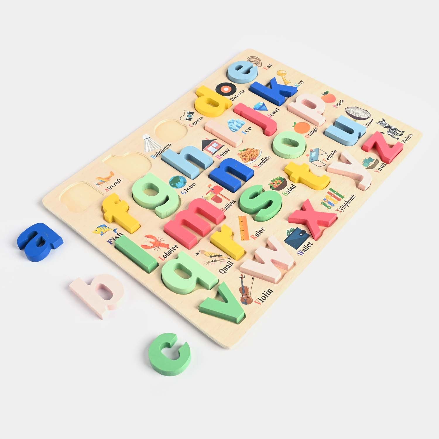 Wooden Small Alphabets Sorting Boards Price in Pakistan | Bachaa Party