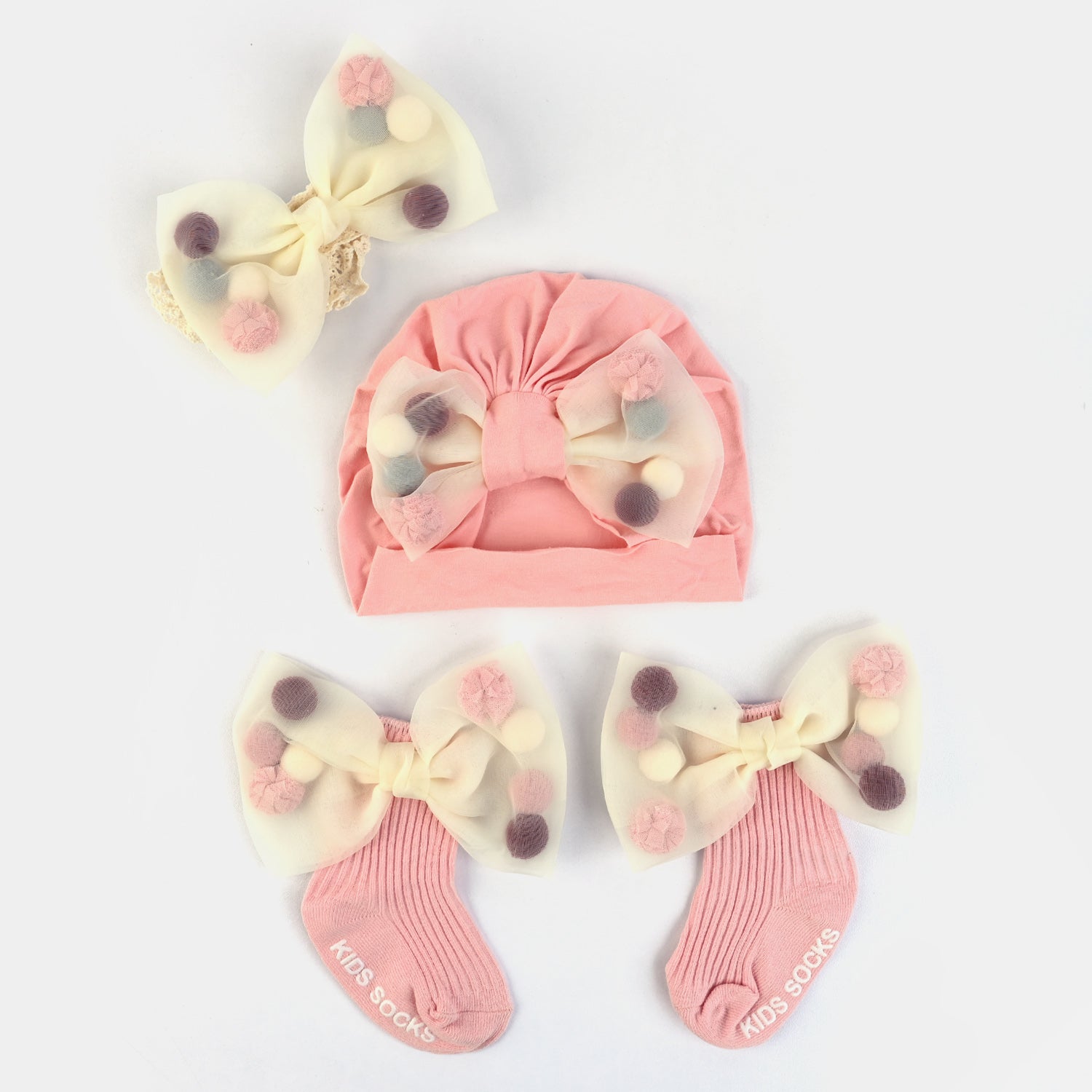 New Born Cap/Hat Set | 3PCs Price in Pakistan | Bachaa Party