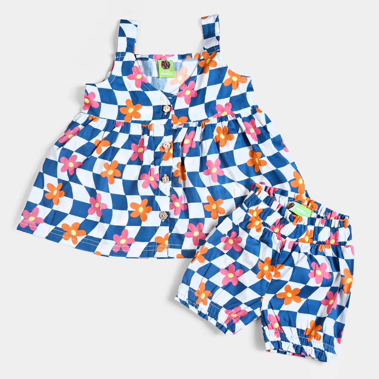 Infant Girls Cotton 2 PC Box Flower-Blue Price in Pakistan | Bachaa Party