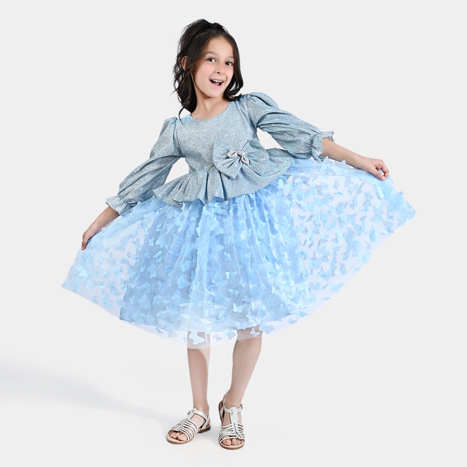 Girls Moonlight Fancy Frock Butterfly-LIGHT BLUE Price in Pakistan ...