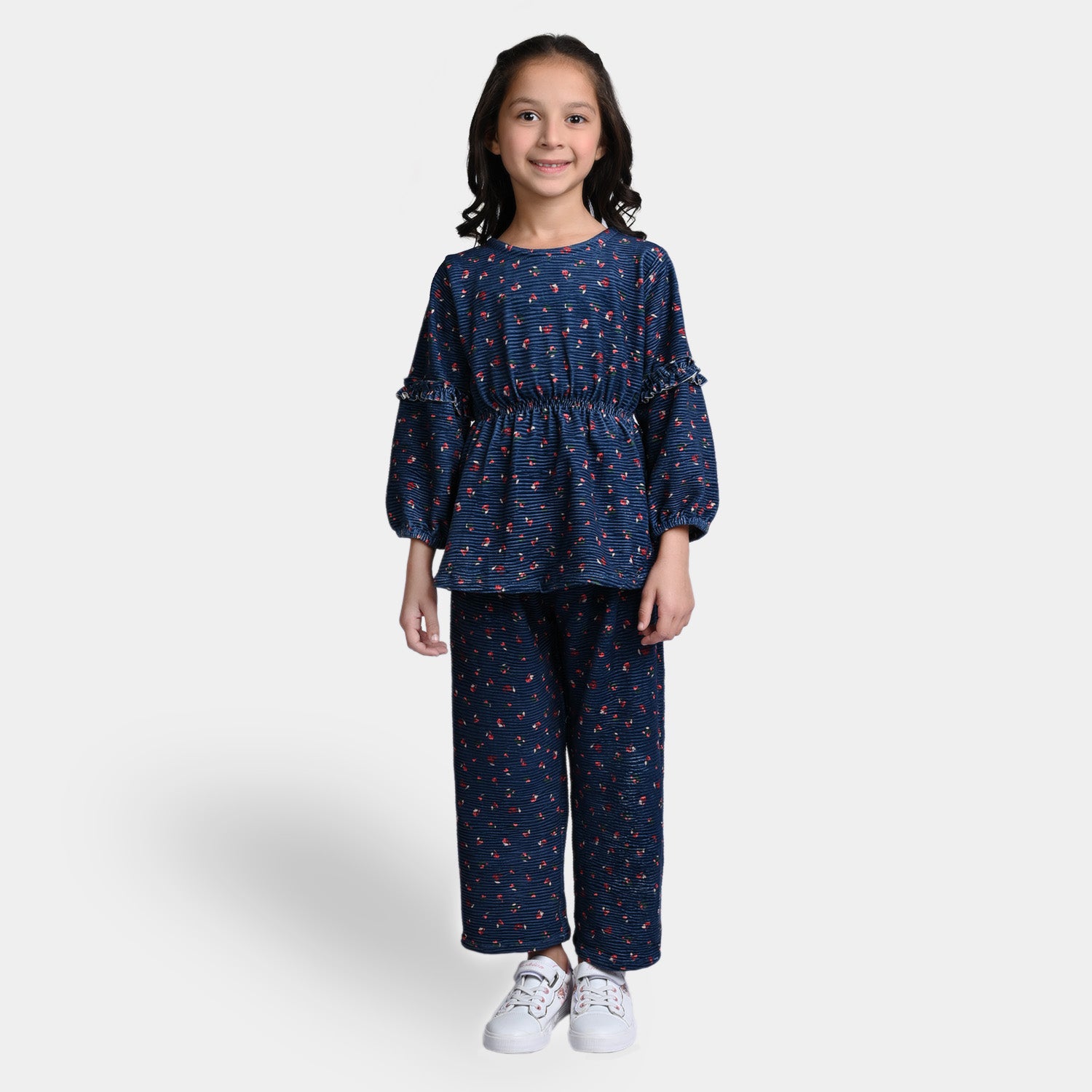 Girls Velvet Co-ord 2PC Set -Navy Blue Price in Pakistan | Bachaa Party