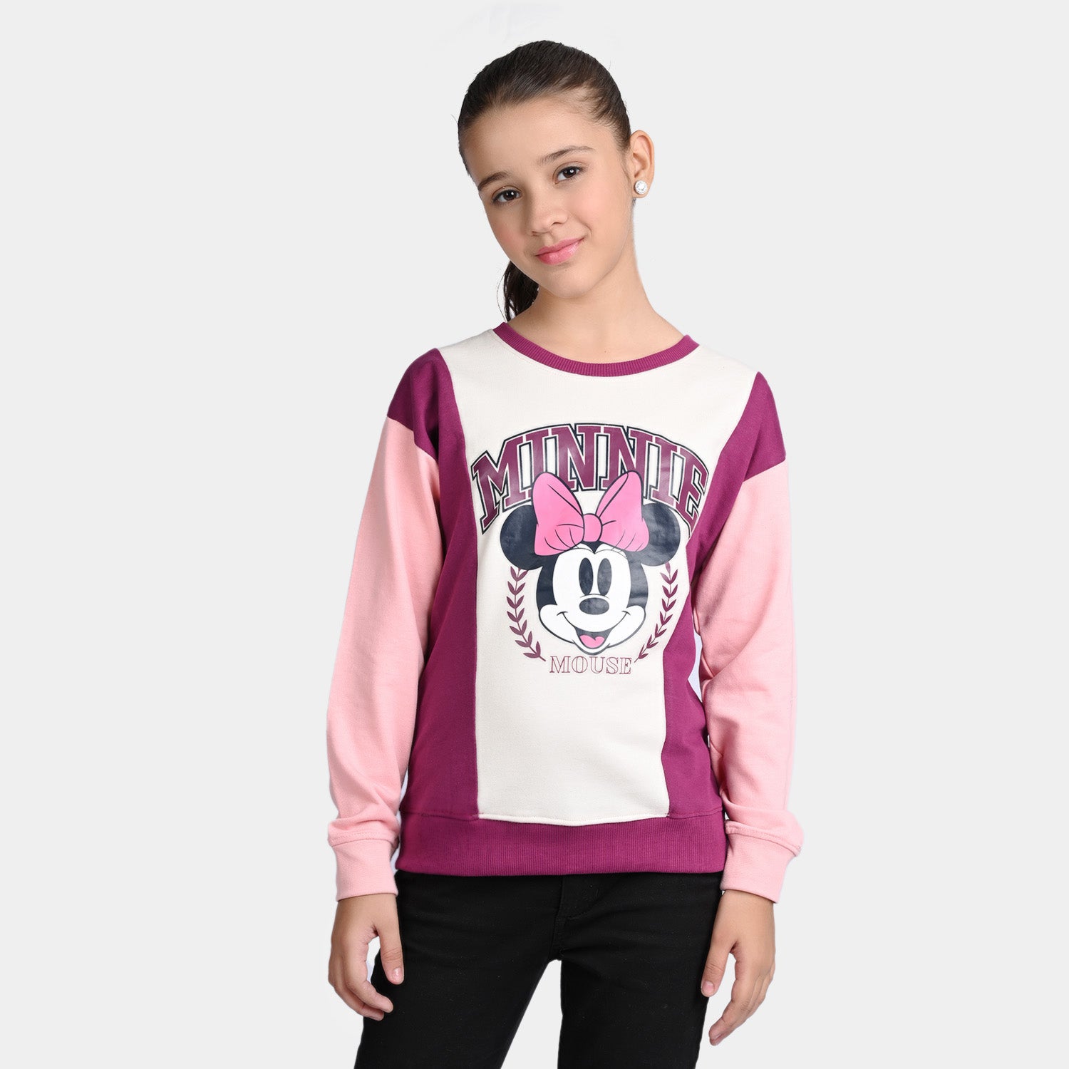 Girls Fleece Sweatshirt Minnie-OFF-White Price in Pakistan | Bachaa Party