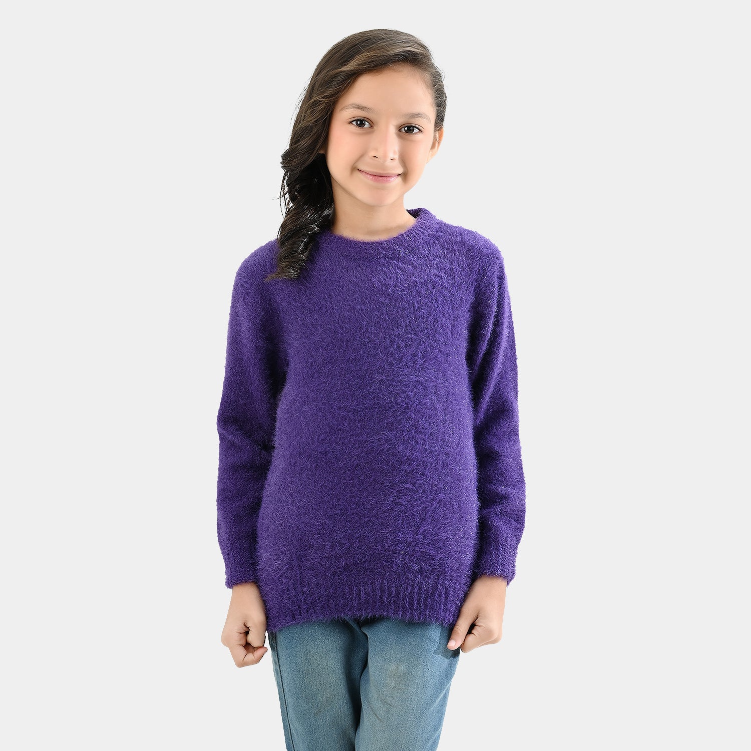 Girls Feather yarn Sweater-Feather-Purple Price in Pakistan | Bachaa Party