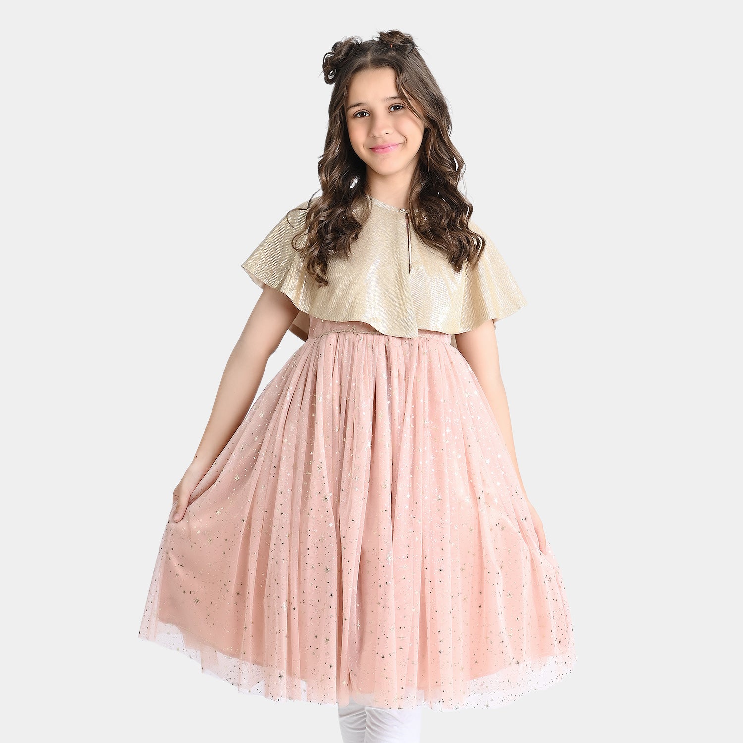 Girls Net Fancy Frock Shining Star WG-W Gold Price in Pakistan | Bachaa ...