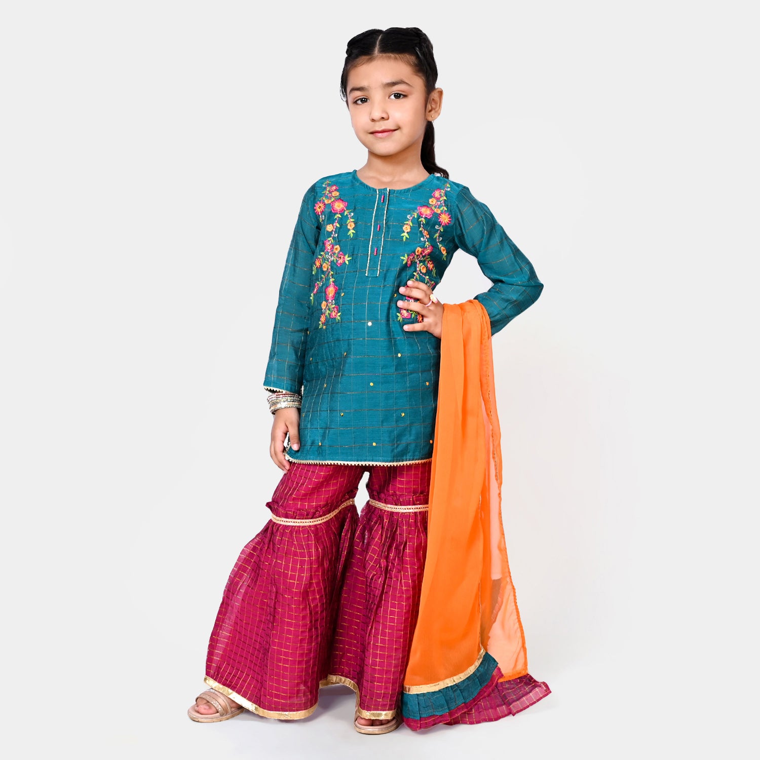 Girls 3 PCs Suit Feroza S2 - Blue Price in Pakistan | Bachaa Party