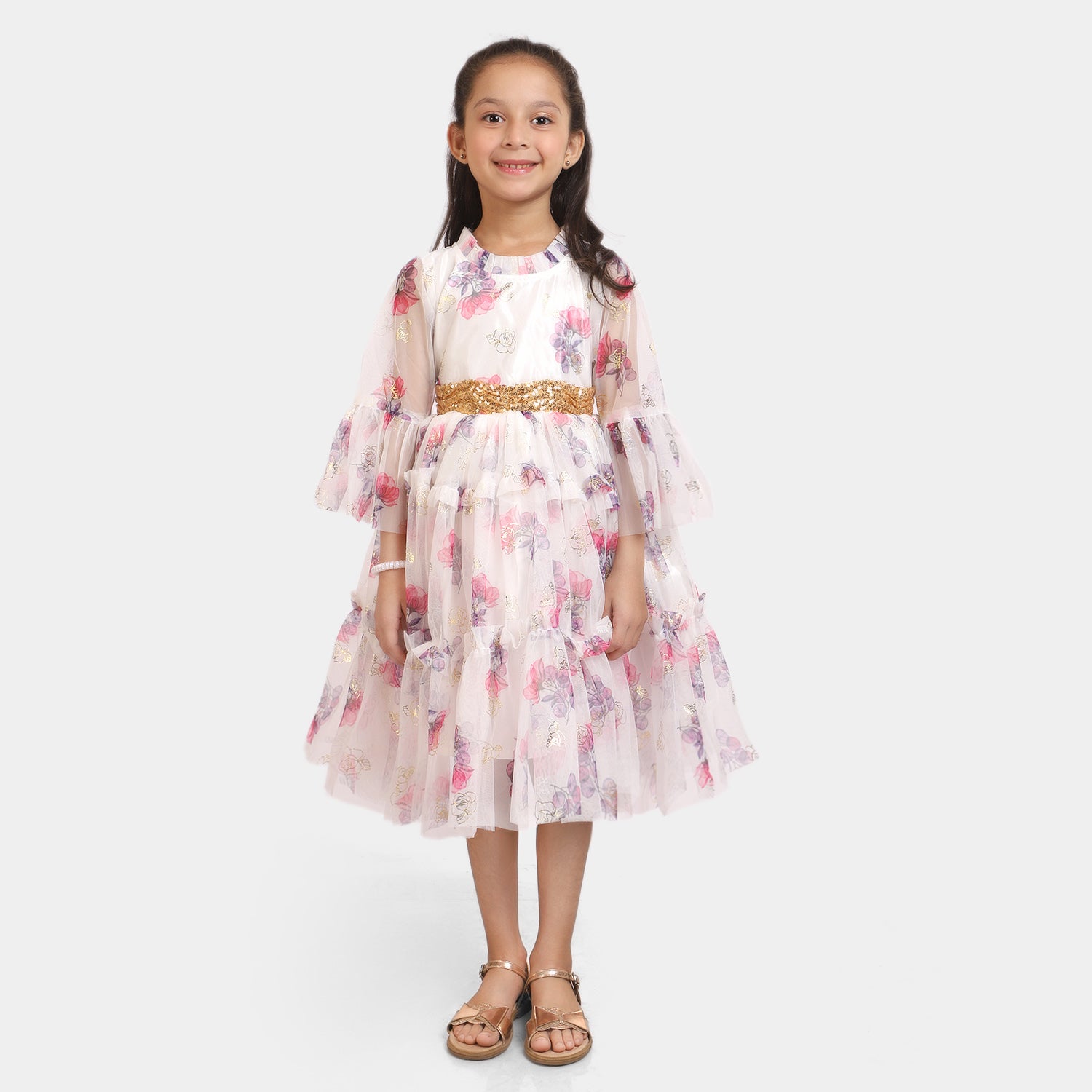 Girls Fancy Frock Floral-Pink Price in Pakistan | Bachaa Party
