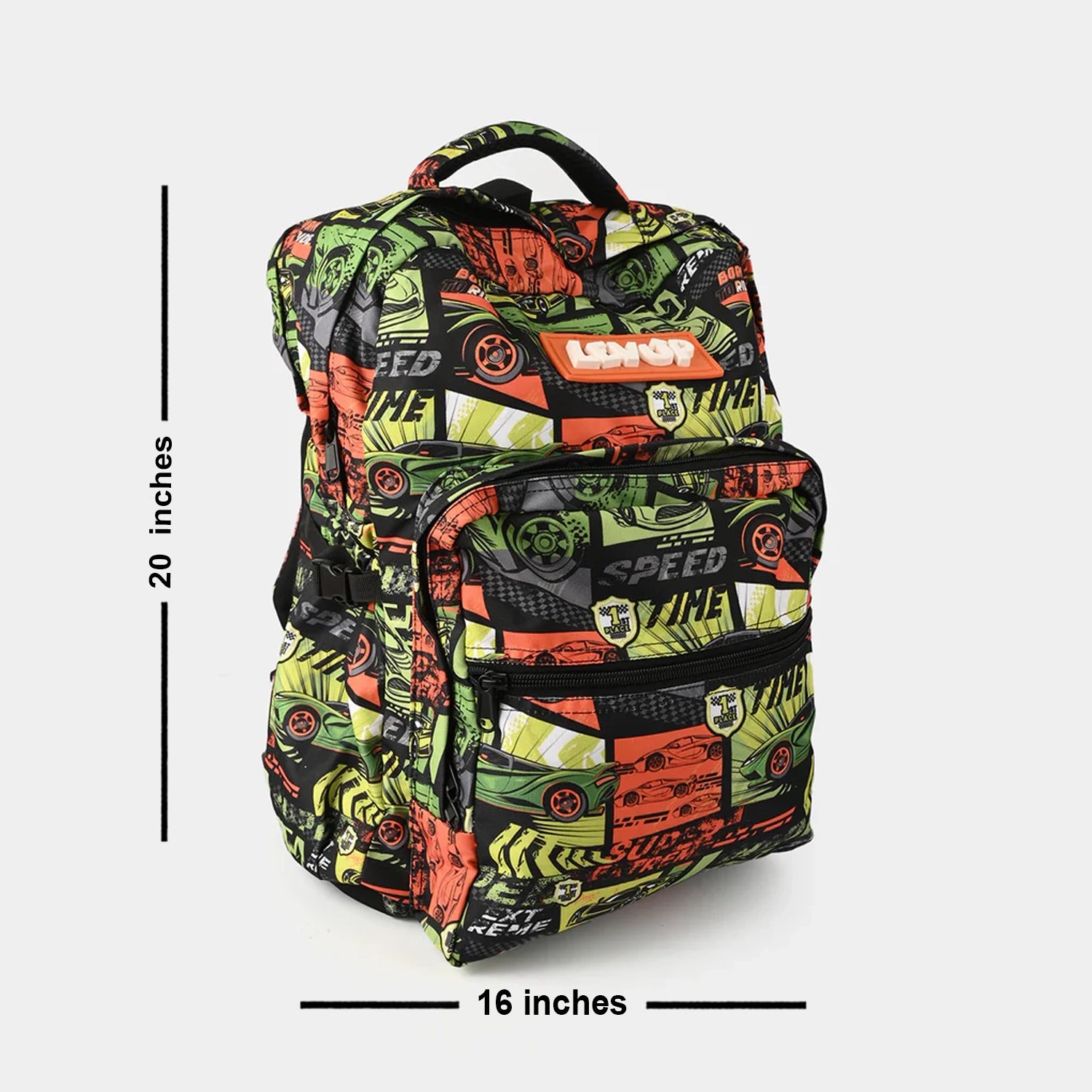 BP Levup B3 Green Orange Abstract School Bag (5-8) Price in Pakistan ...