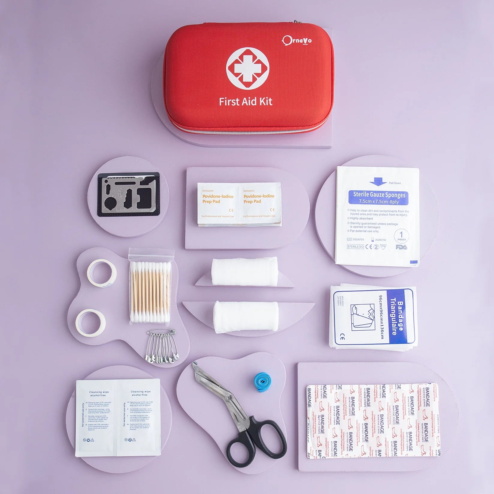 First Aid Kit with Essential Accessories - Emergency Medical Supplies ...