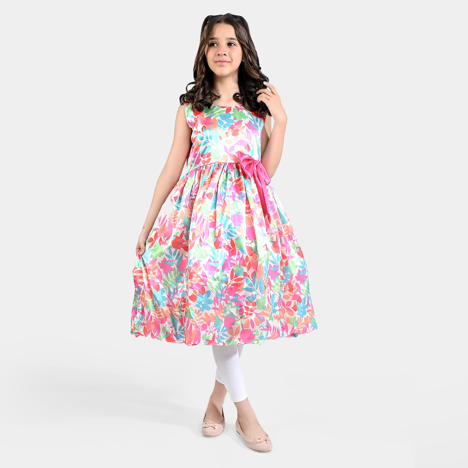 Girls Poly Satin Fancy Frock Multi-Multi Price in Pakistan | Bachaa Party