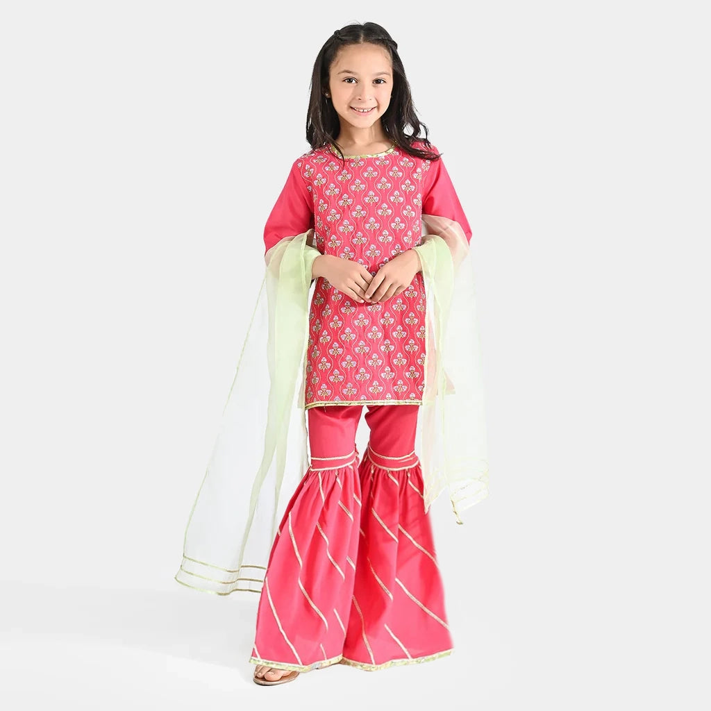 Girls 3 pcs Sakoon-Pink Price in Pakistan | Bachaa Party