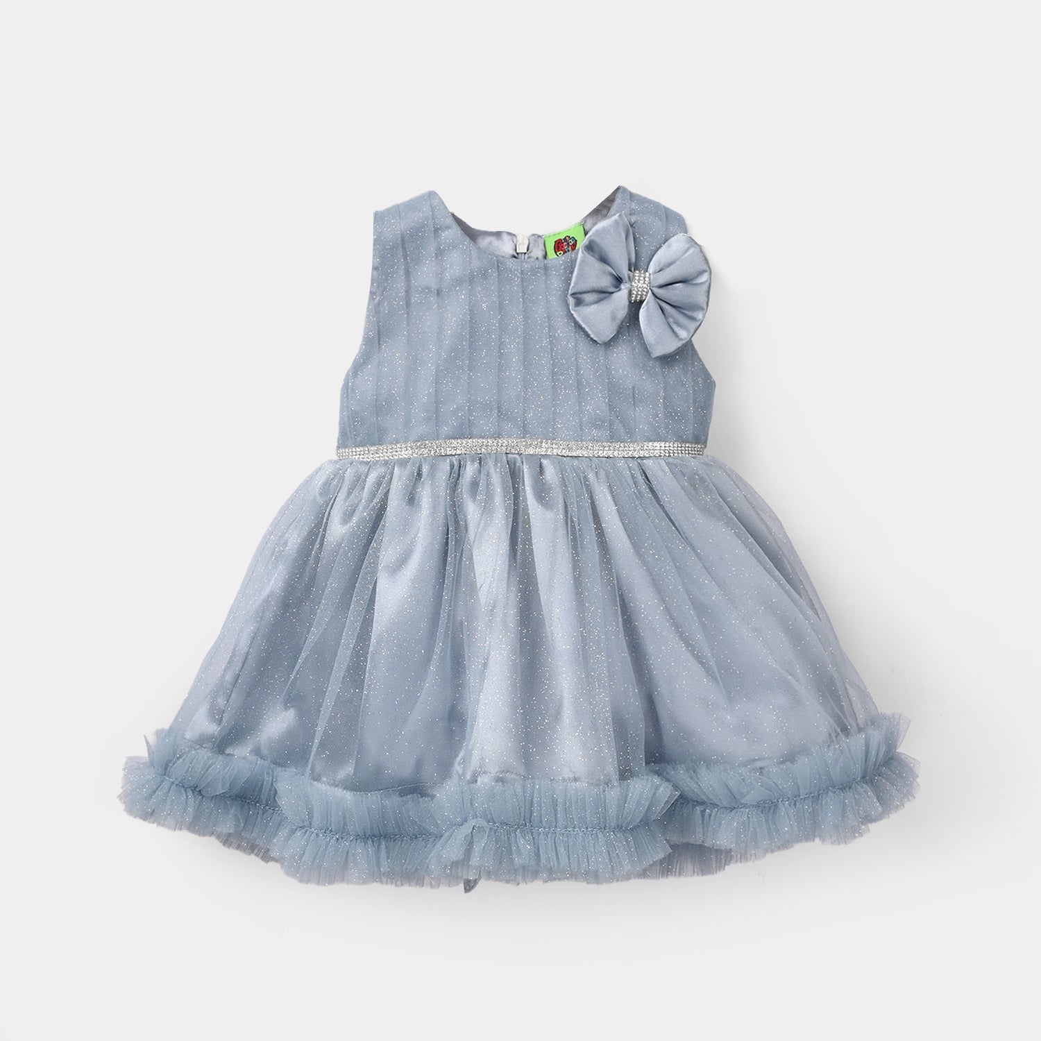 Infant Girls Fancy Frock-Shiny-GREY Price in Pakistan | Bachaa Party