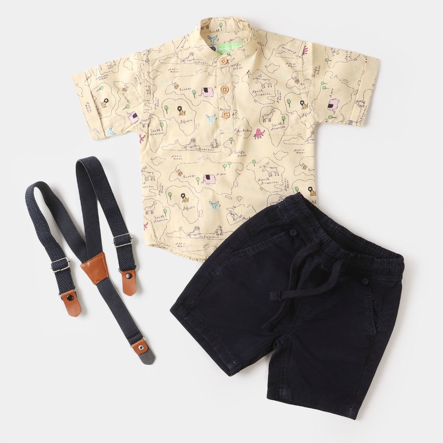 Infant Boys 3PC Set Suit Animals - KHAKI Price in Pakistan | Bachaa Party