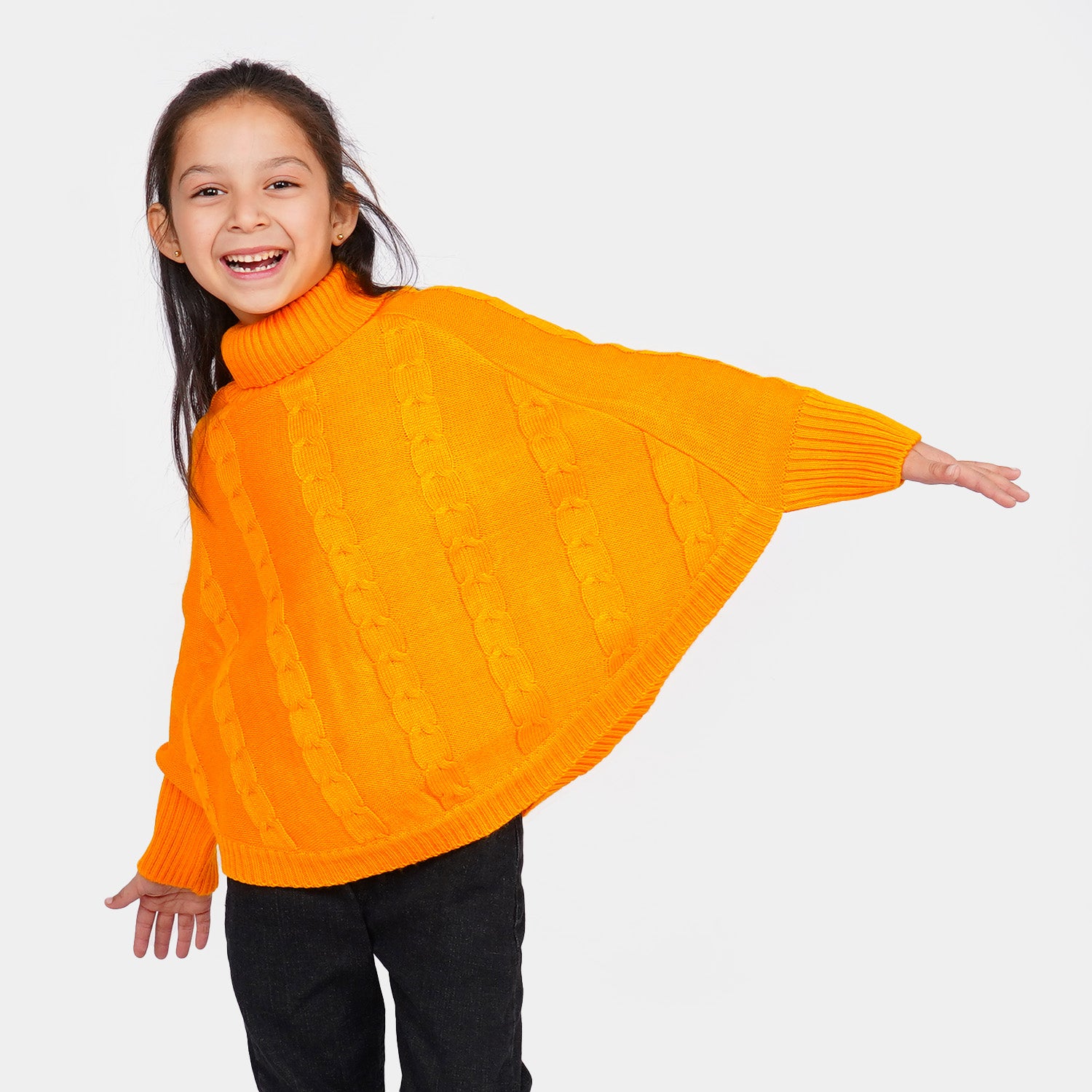 Girls Sweater Poncho Style - Mustard Price in Pakistan | Bachaa Party