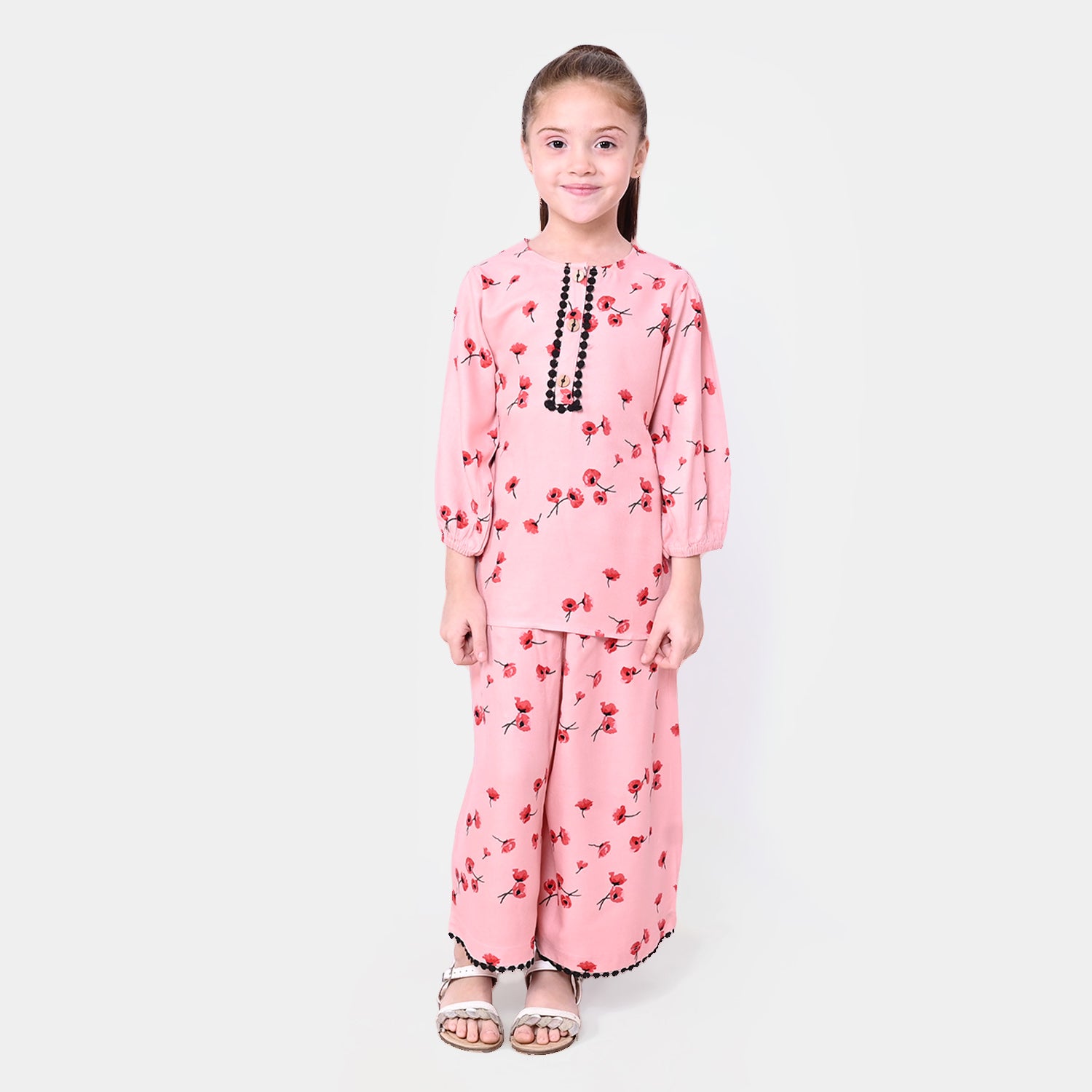 Girls Cotton 2 PCs Suit Floral | Peach Price in Pakistan | Bachaa Party