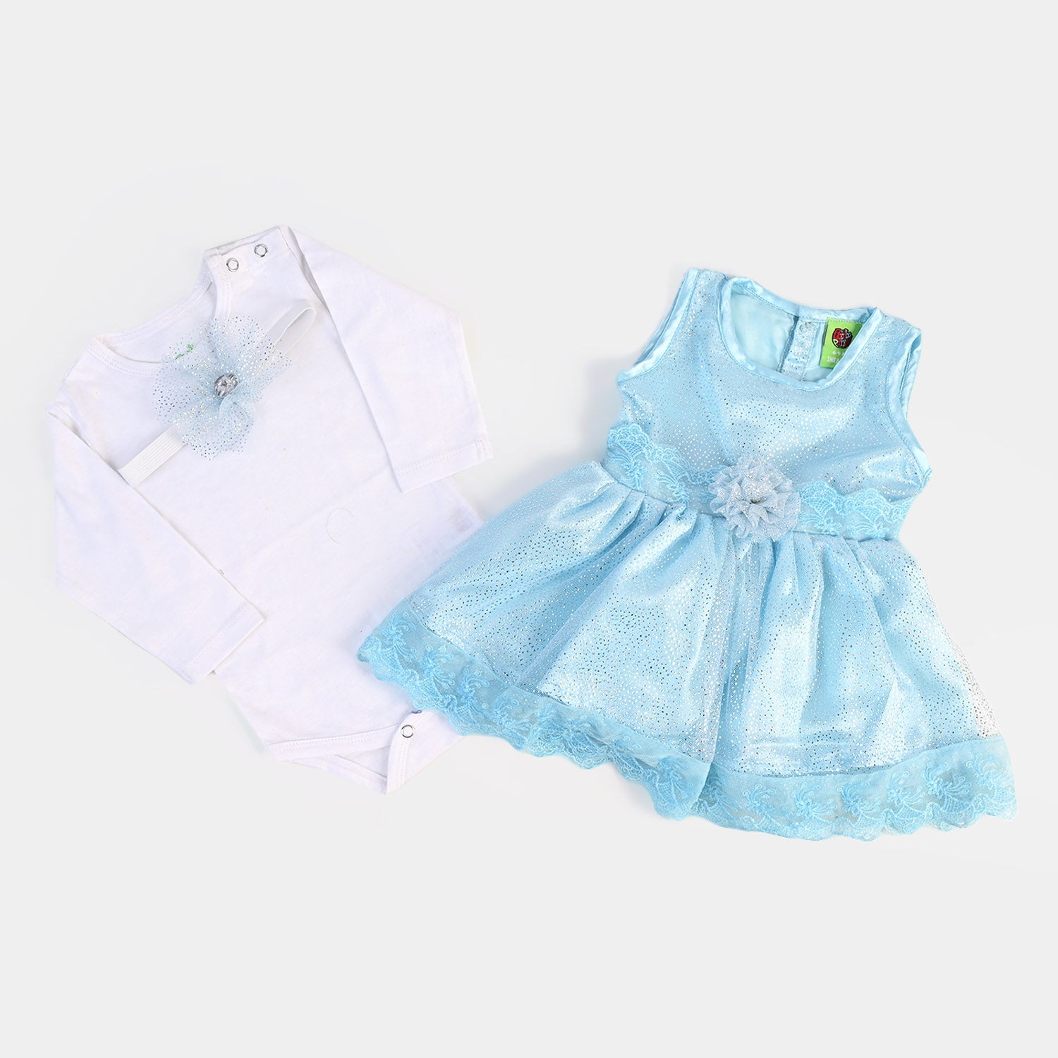 Infant Girls 3PCs Set - Sky Blue Price in Pakistan | Bachaa Party