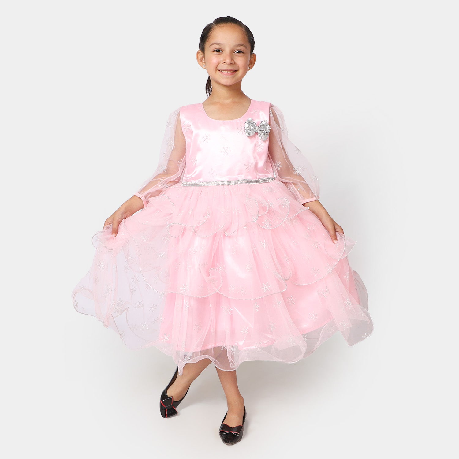 Girls Fancy Frock Sparkling-Pink Price in Pakistan | Bachaa Party