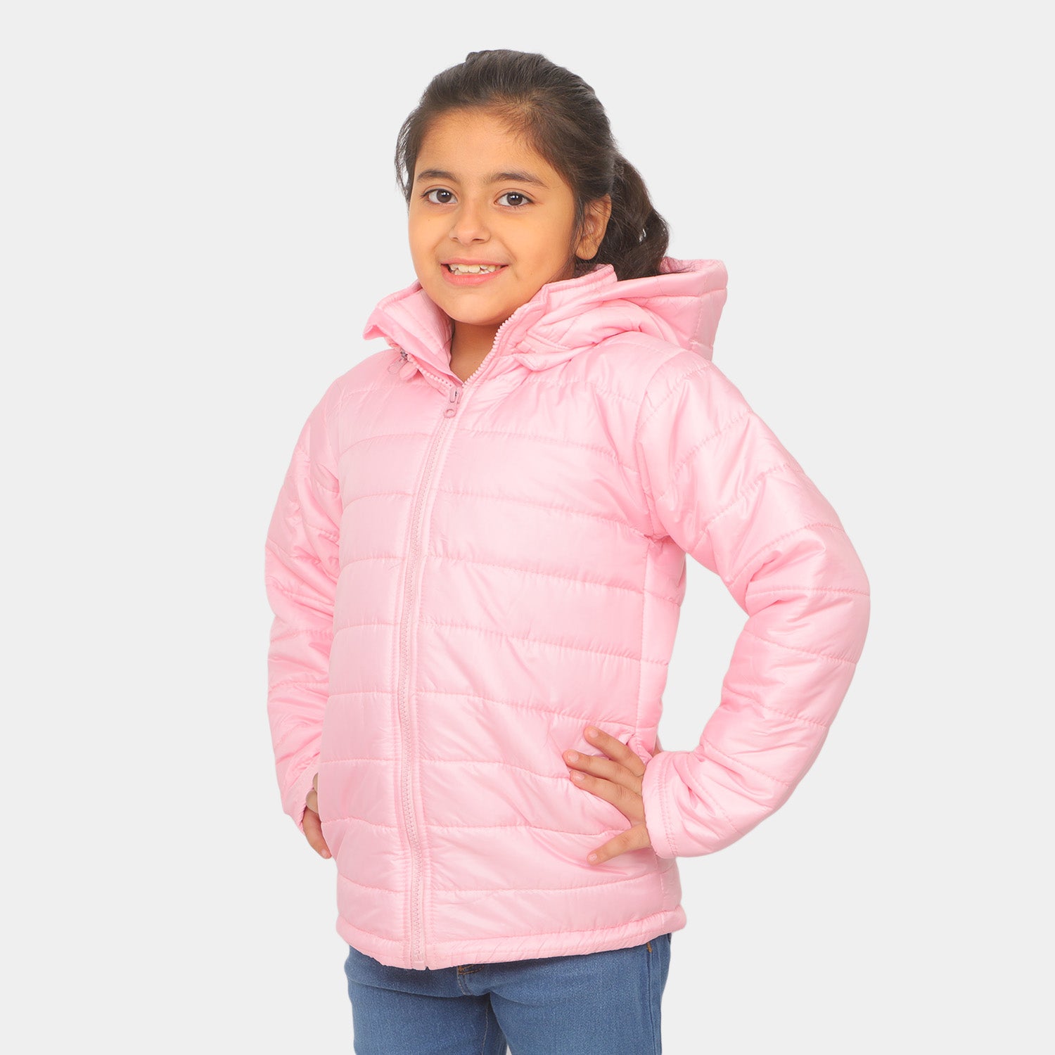 Girls Quilted Zipper Jacket Basic - Pink Price in Pakistan | Bachaa Party