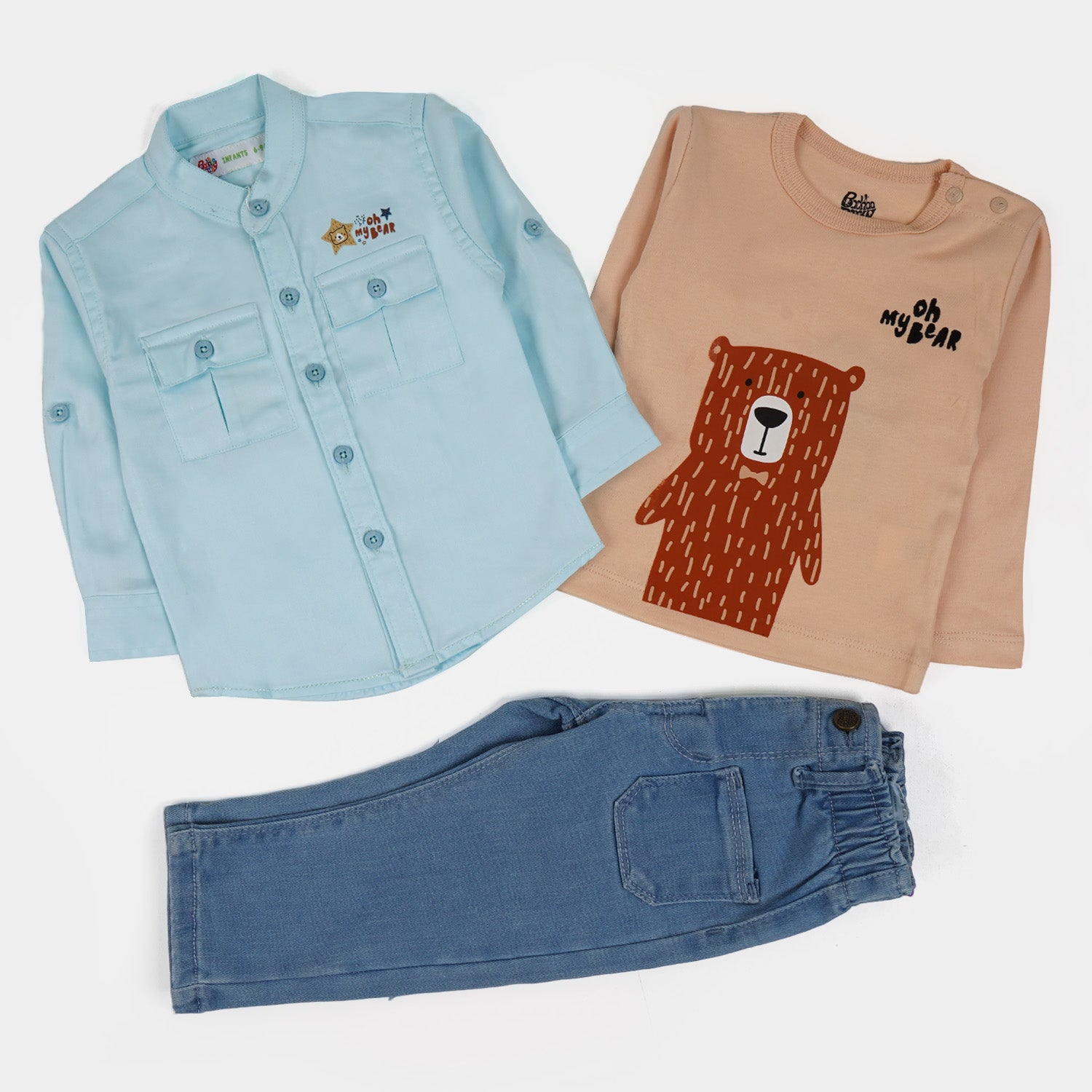 Infant Boys Suit 3 Pcs STP Oh My Bear - 02 Price in Pakistan | Bachaa Party