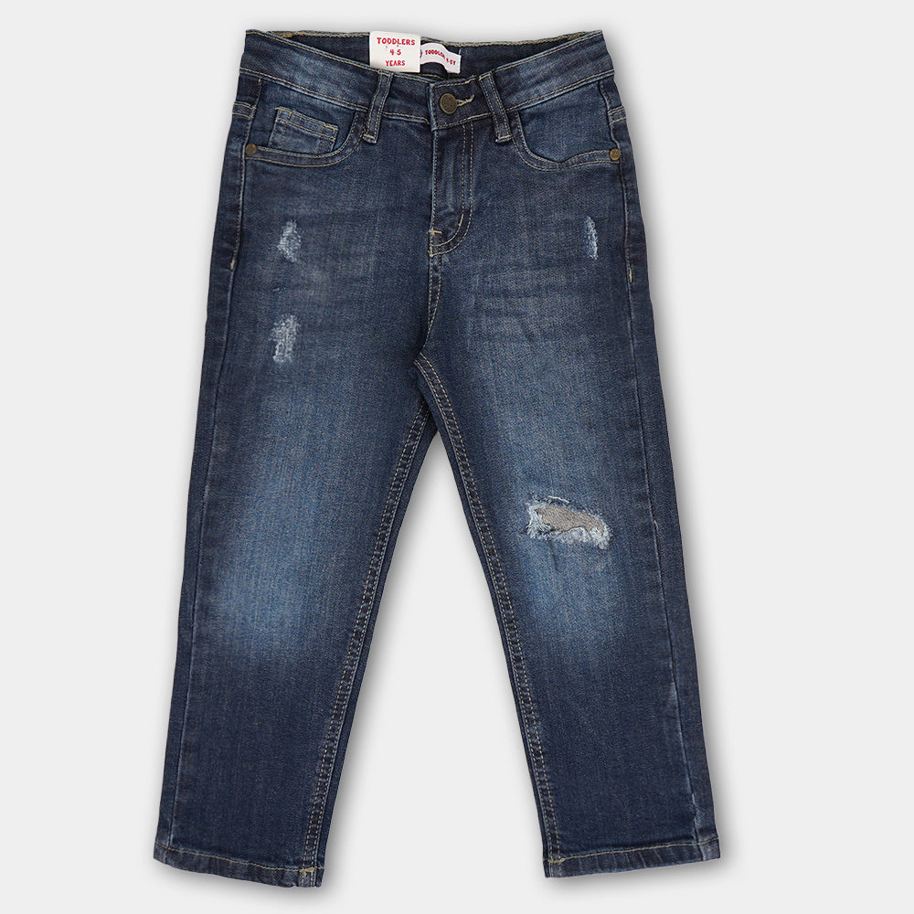 Boys Pant Denim Grinding - Mid Blue Price in Pakistan | Bachaa Party
